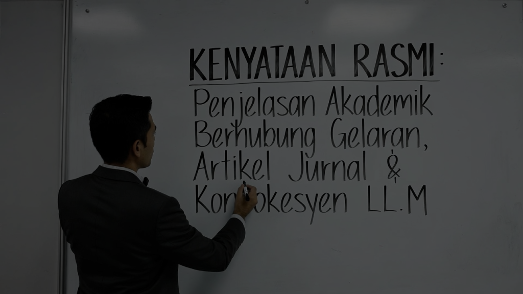 KENYATAAN RASMI: Penjelasan Akademik Berhubung Gelaran, Artikel Jurnal ...